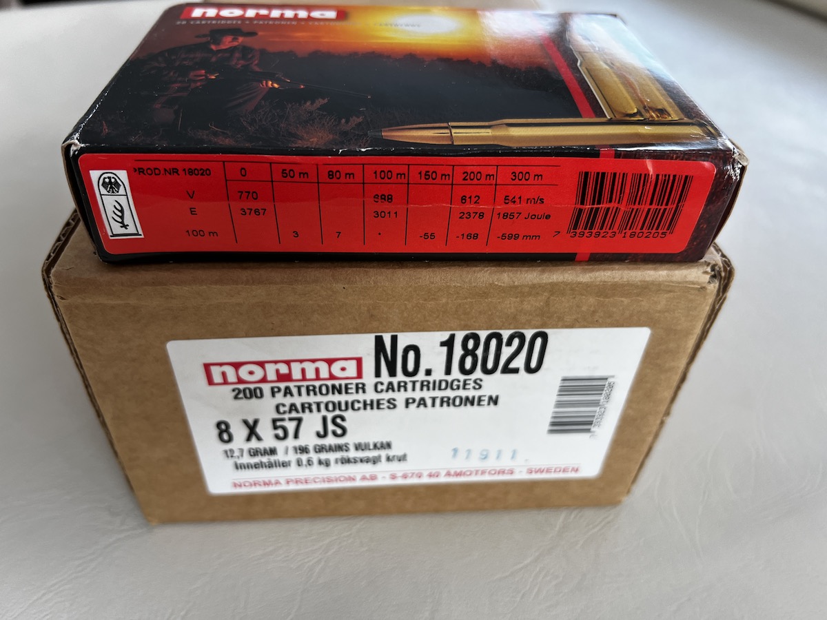 Norma 8x57 IS Vulkan 12,7g/196grs. je 20 Patronen - eGun